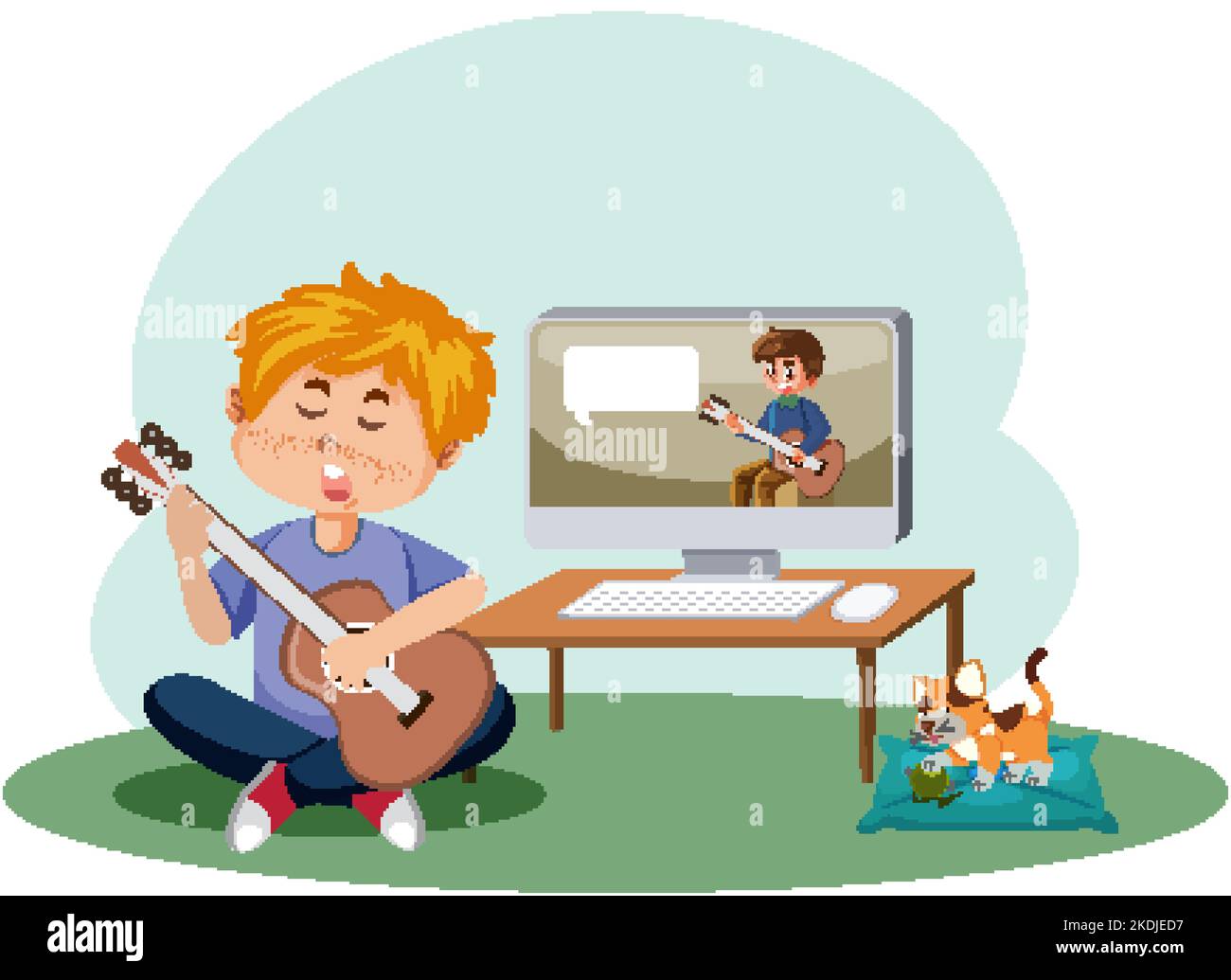 Online guitar learning Stock Vector Images - Alamy