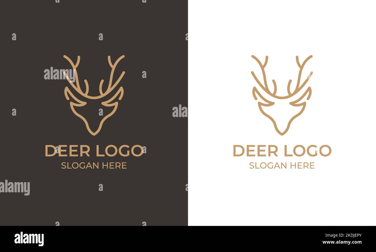 Deer Antler Logo Design And Icon Inspiration Deer Head Outline