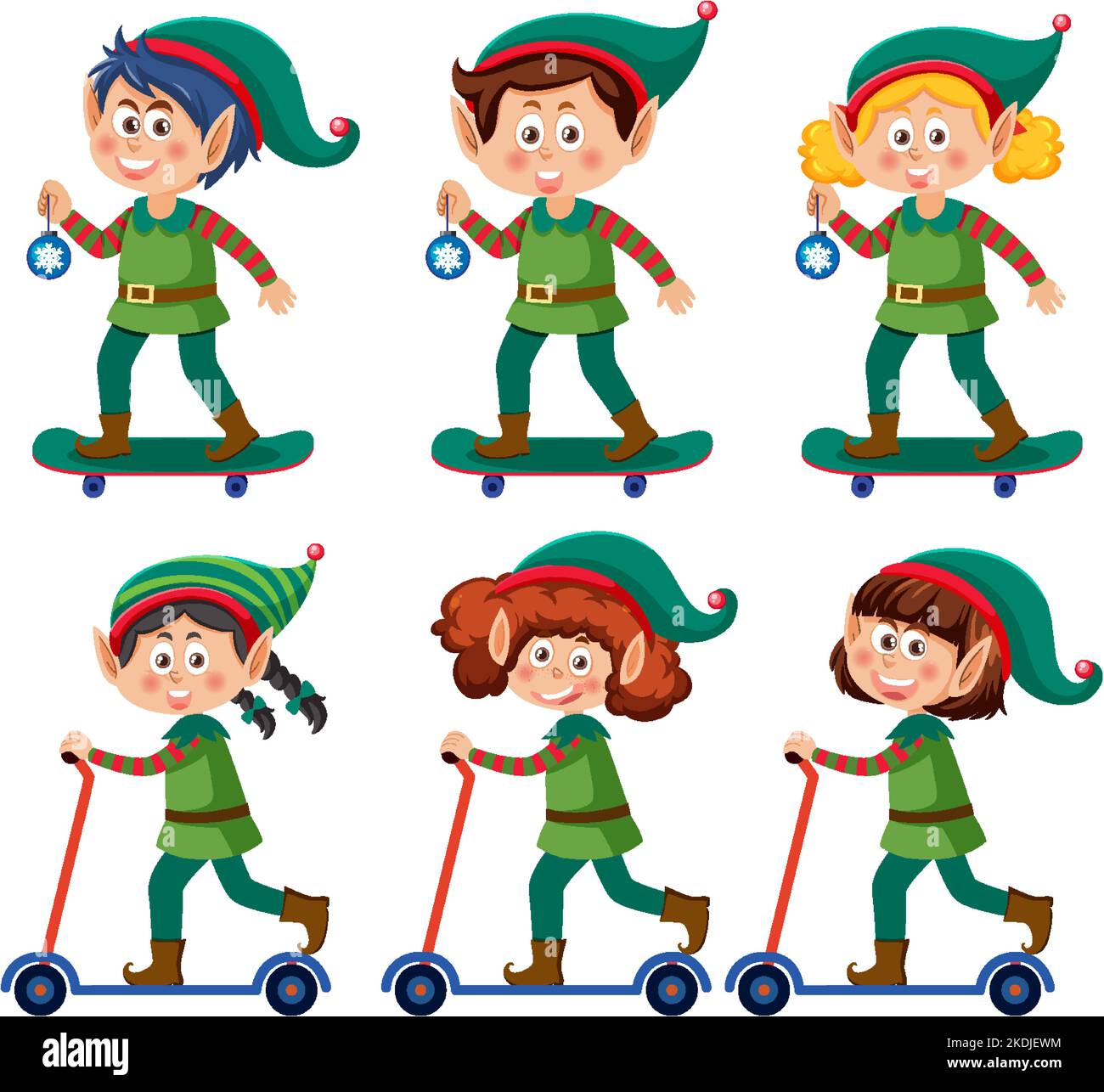 Set of elf cartoon character illustration Stock Vector Image & Art - Alamy