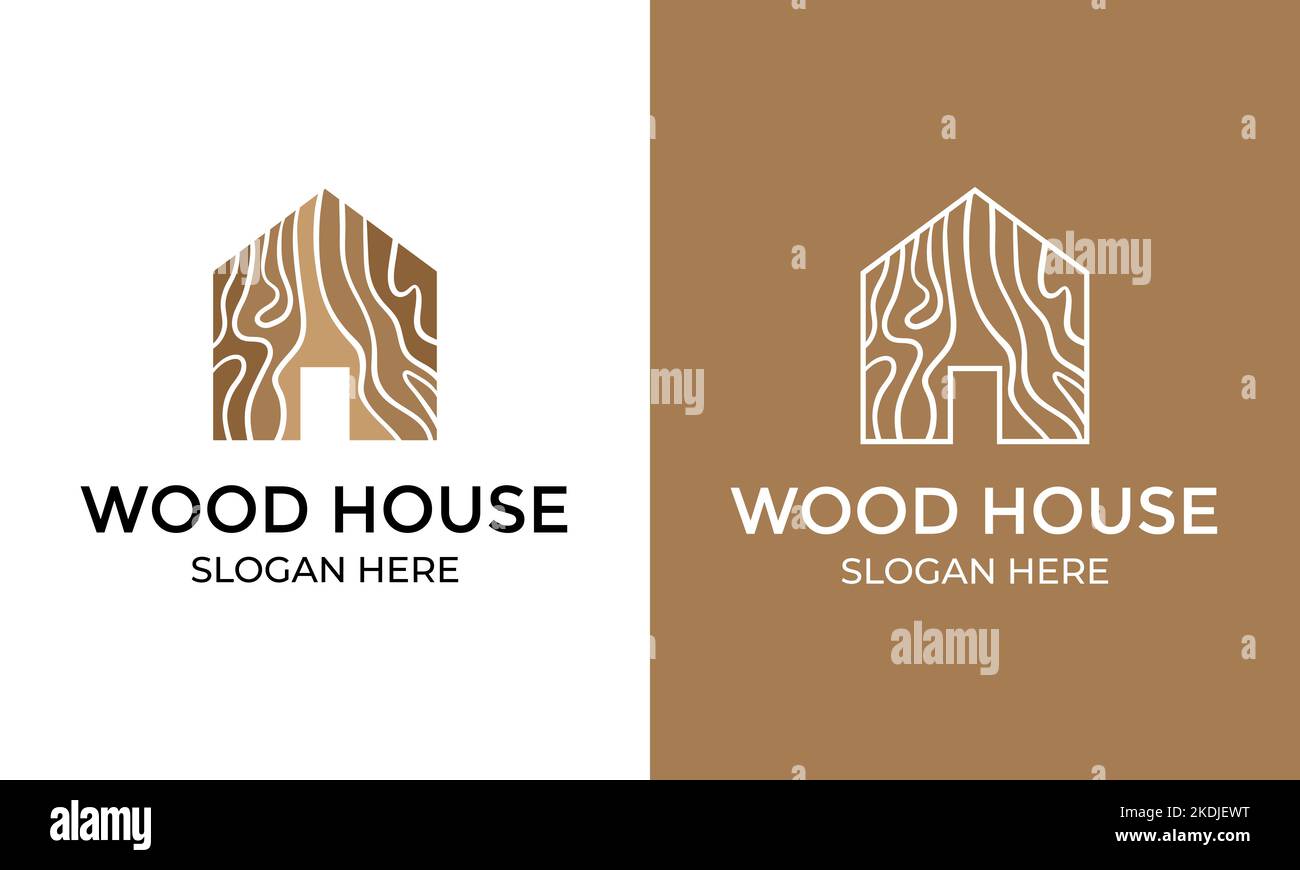 Wood house logo concept inspiration, home vector illustration with wood ...