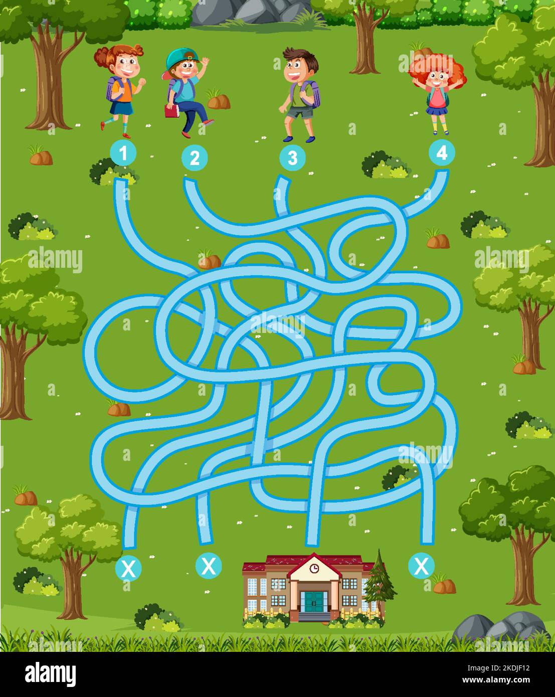 Maze game template for kids illustration Stock Vector Image & Art - Alamy