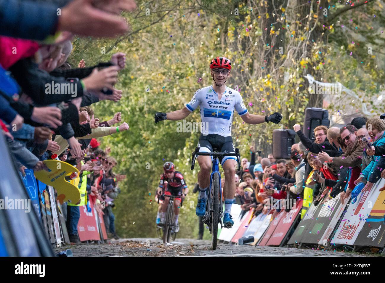 Lars van der Haar wins the Koppenberg Cross Stock Photo - Alamy