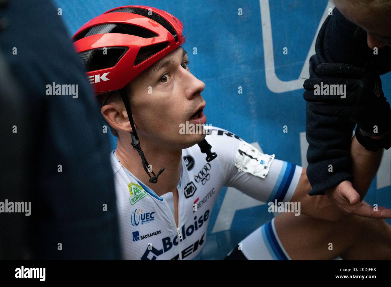 Lars van der Haar after the Koppenberg Cross Stock Photo - Alamy