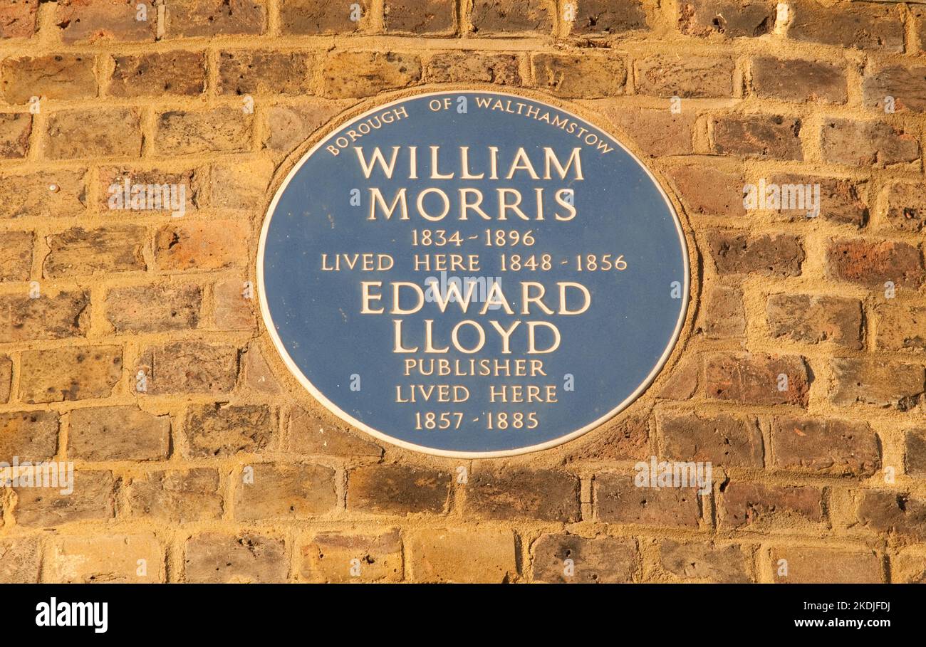 Sign Showing that William Morris and Edward Lloyd lived in this house ...