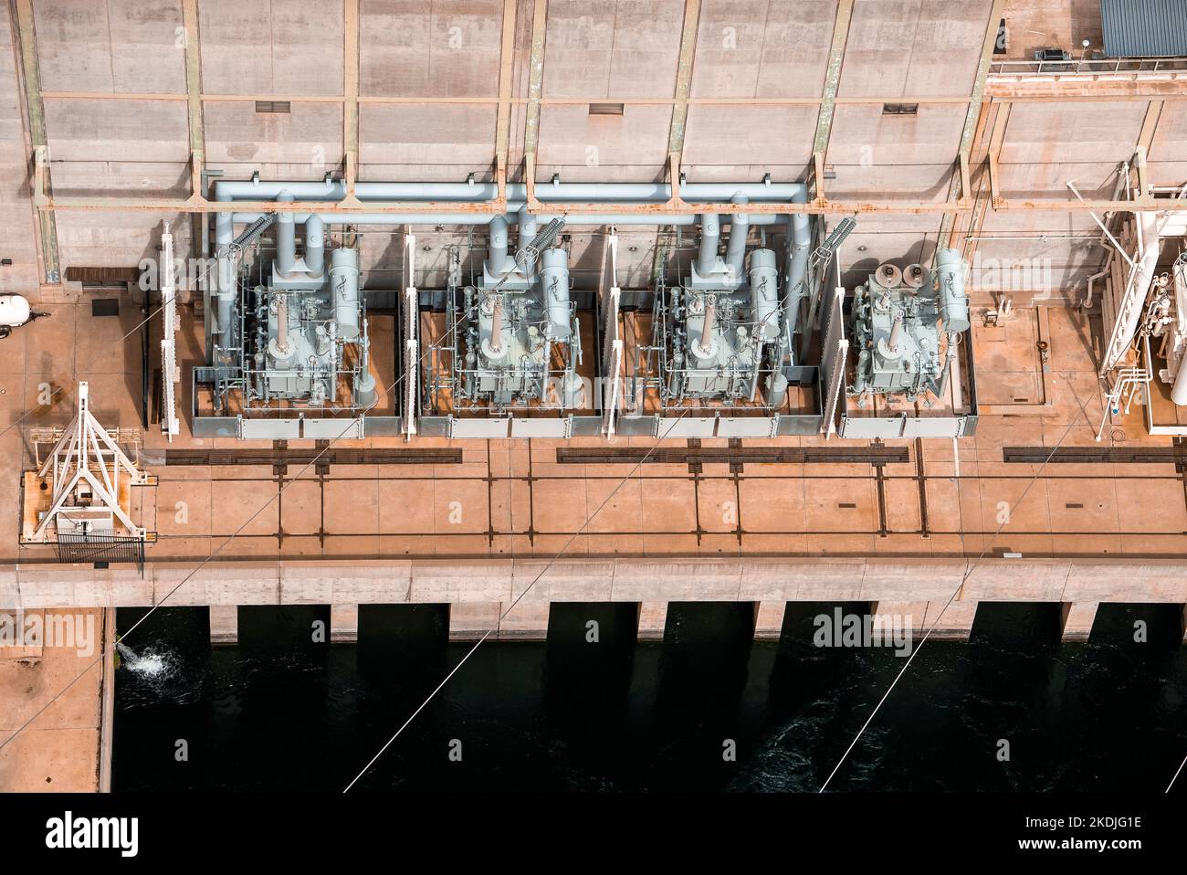 Aerial View Of Metallic Pipes On Glen Canyon Dam At Arizona Stock Photo ...
