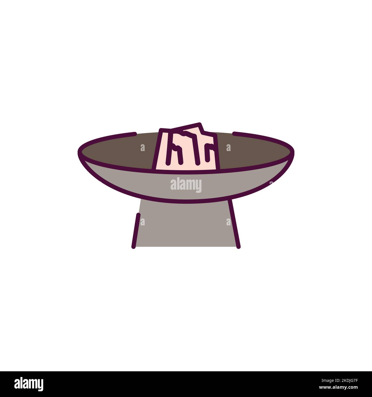 Fire pit table color line icon. Pictogram for web page Stock Vector ...