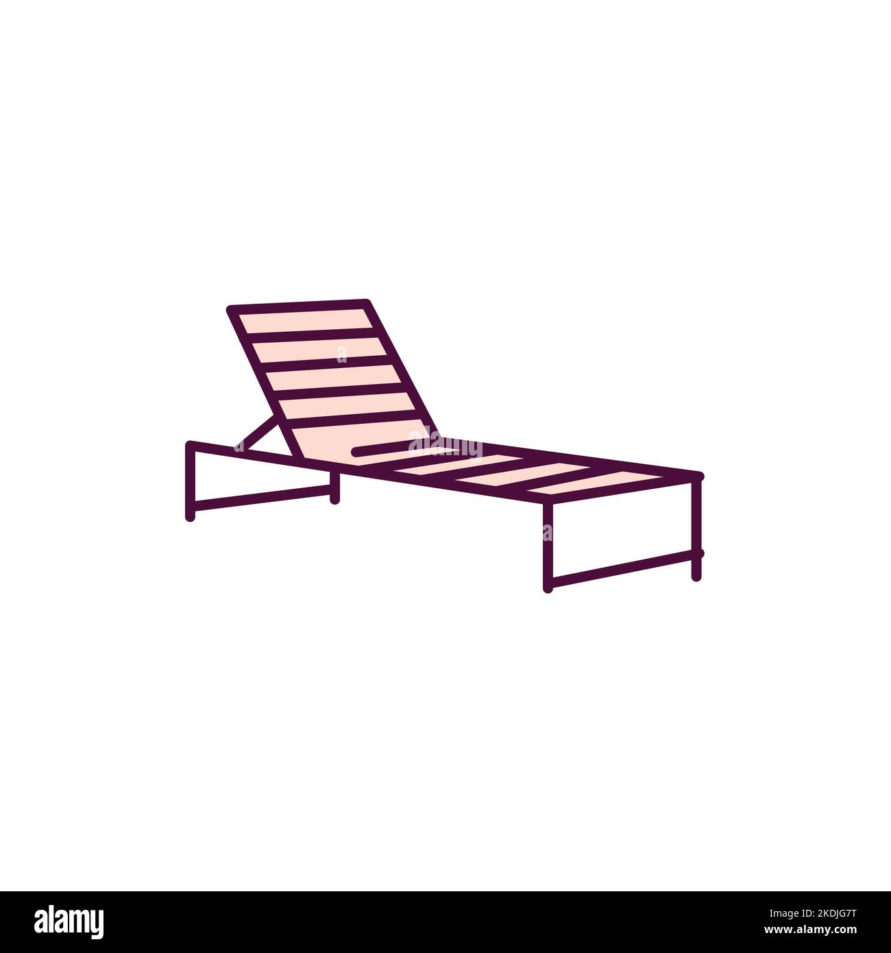 Sun lounger color line icon. Pictogram for web page Stock Vector Image ...