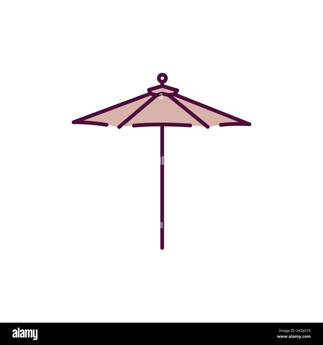 Garden umbrella color line icon. Pictogram for web page Stock Vector ...