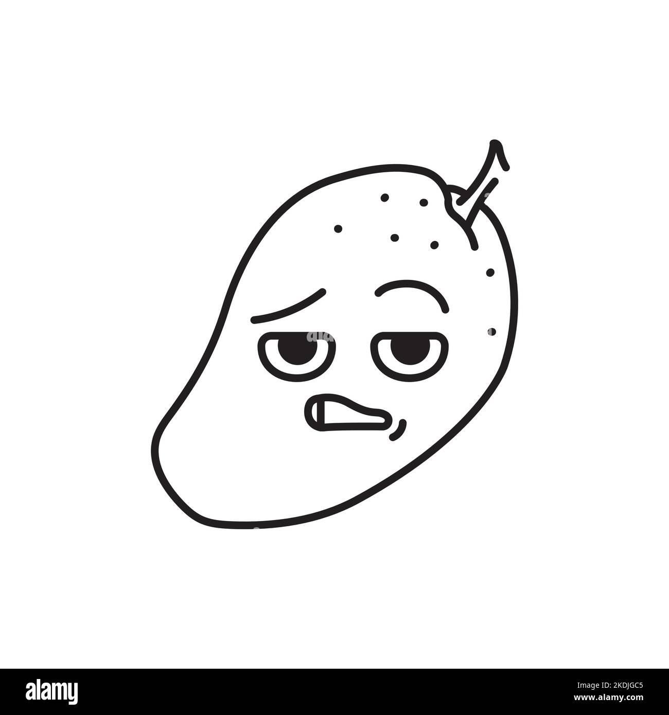 Cool mango color line icon. Mascot of emotions Stock Vector Image & Art ...