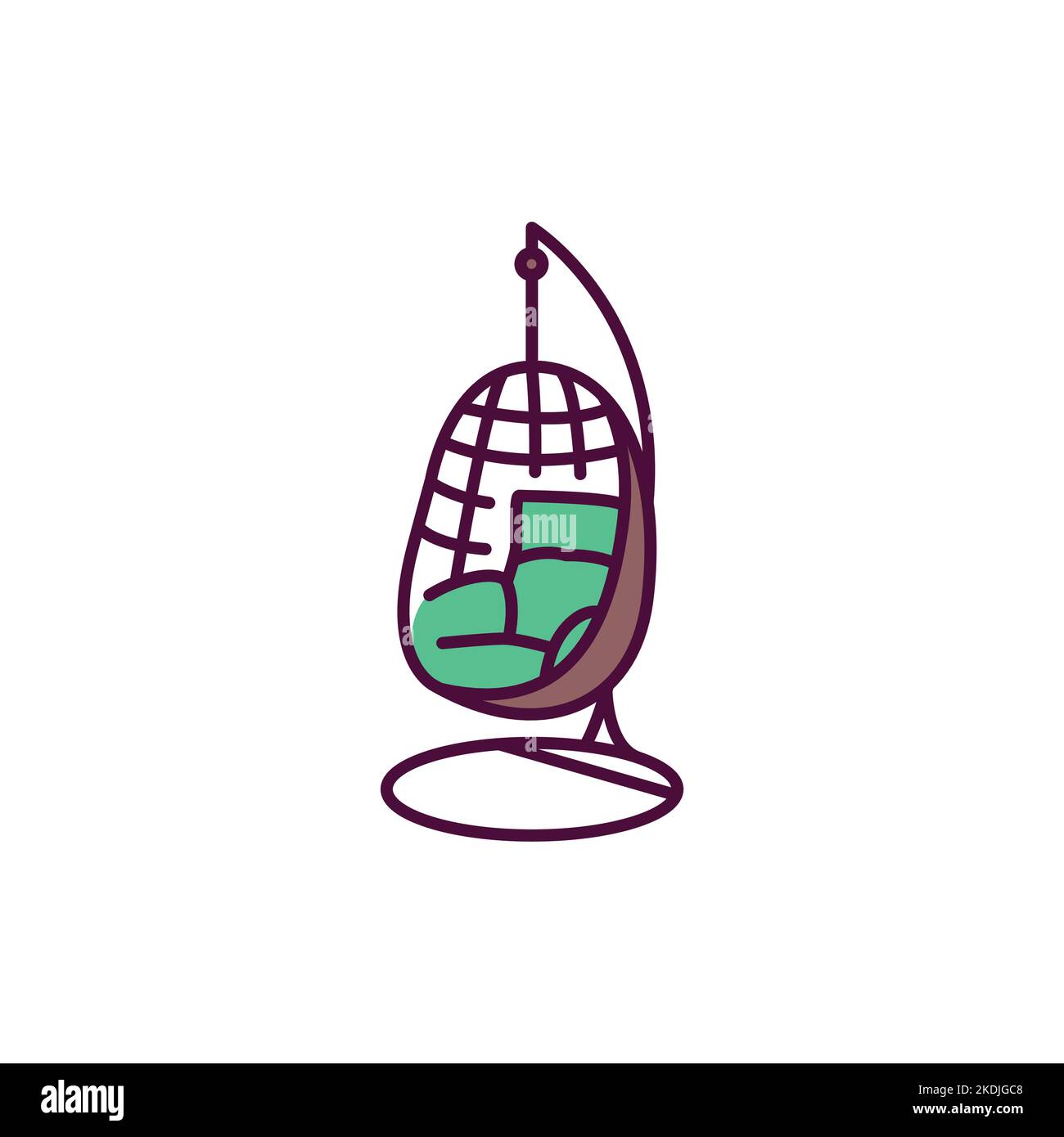 Hanging wicker chair color line icon. Pictogram for web page Stock ...
