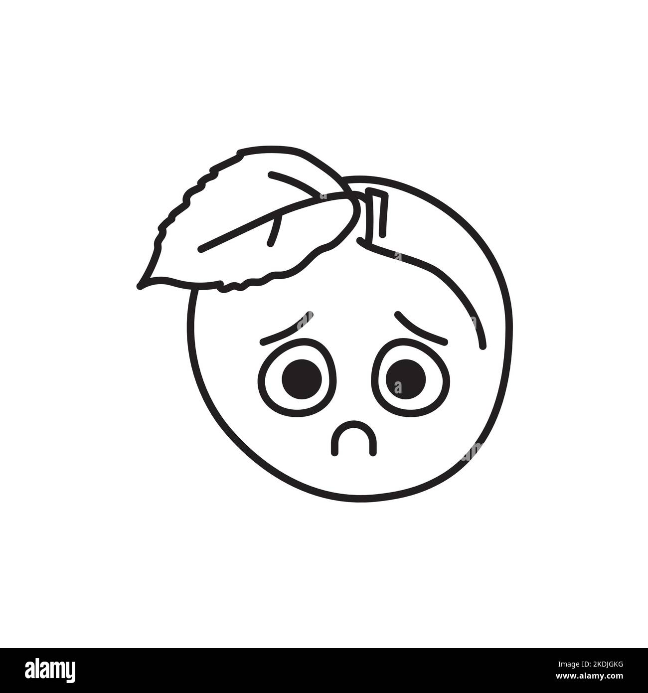 Sad plum color line icon. Mascot of emotions Stock Vector Image & Art ...