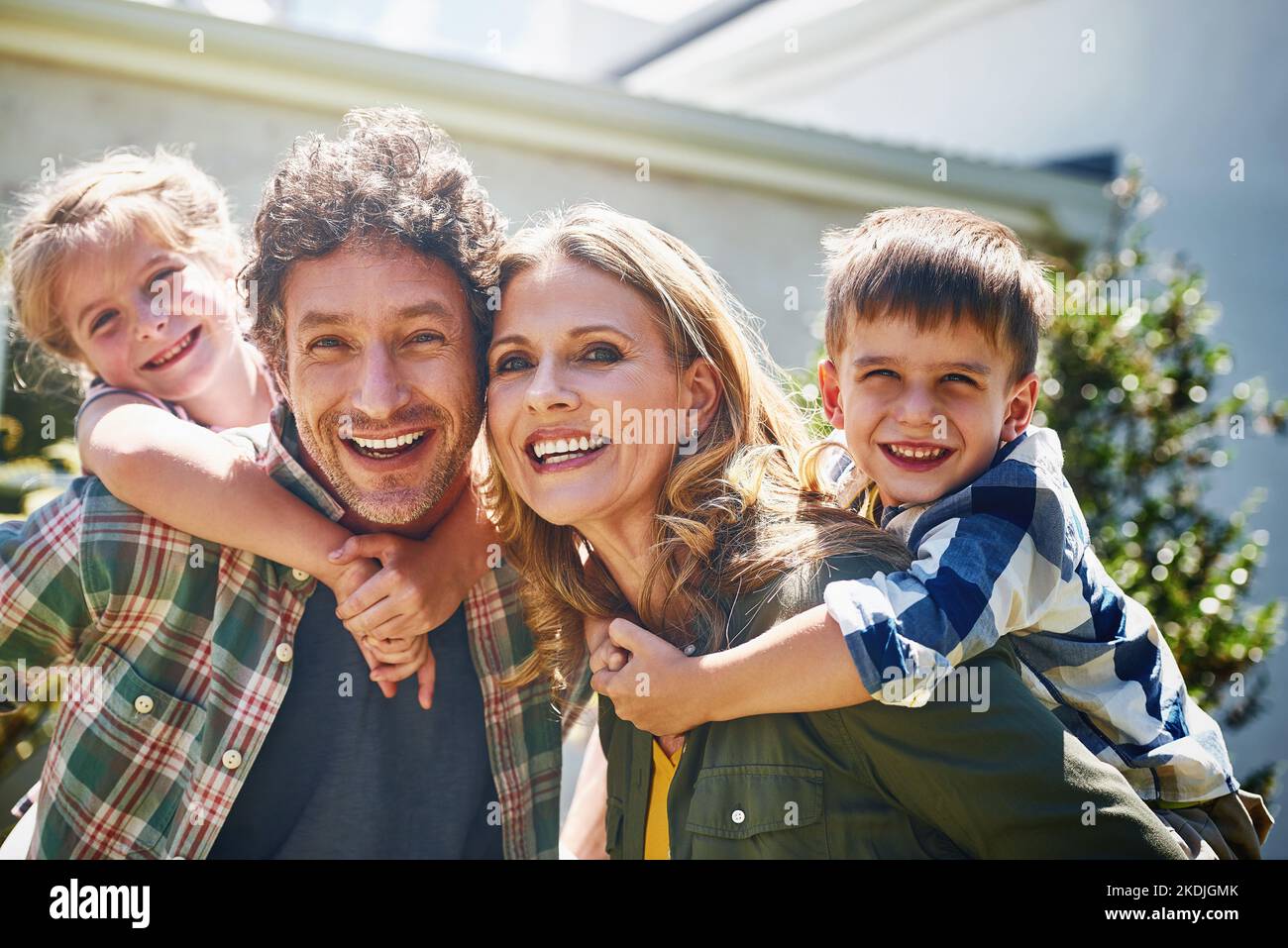 Quality time is the most important. Portrait of a happy family spending ...