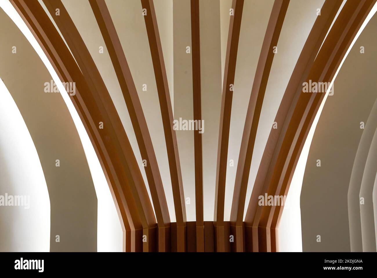 interior modern wood strip design landscape Stock Photo - Alamy
