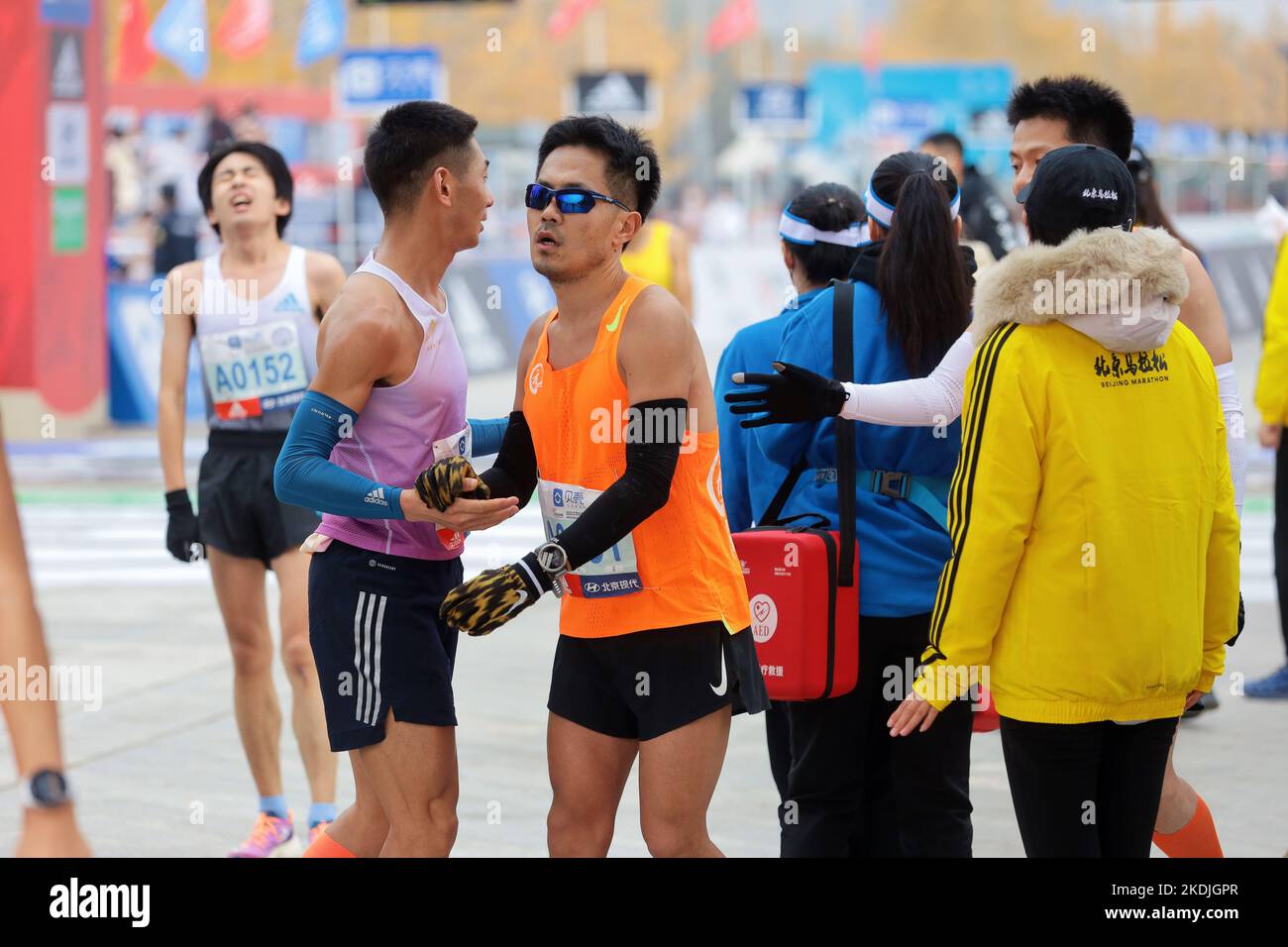 Athletes arrive at the Olympic Landscape Avenue finish, the 2022 Bejing ...
