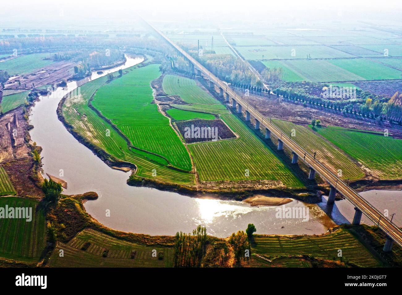 Aerial photos show picturesque sunset views of the natural wetland ...