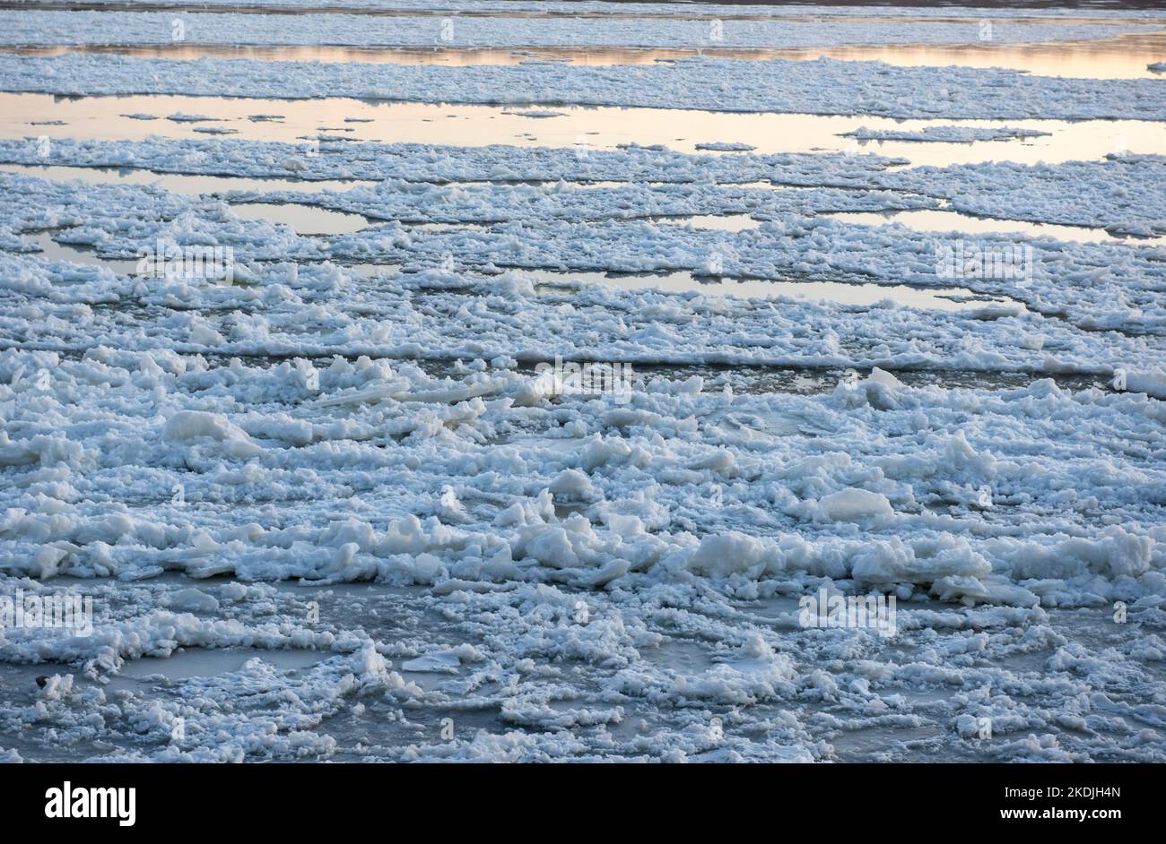Ice floes landscape in Huma section, Heilongjiang which marks the ...