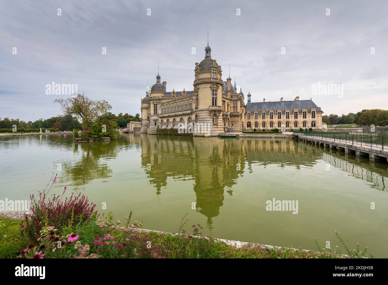 Castle of Chantilly and Conde Museum, Domaine de Chantilly, Chantilly, Oise, France Stock Photo ...