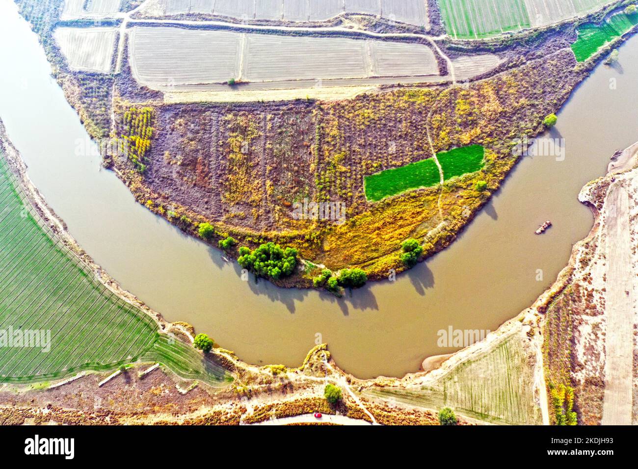 Aerial photos show picturesque sunset views of the natural wetland ...
