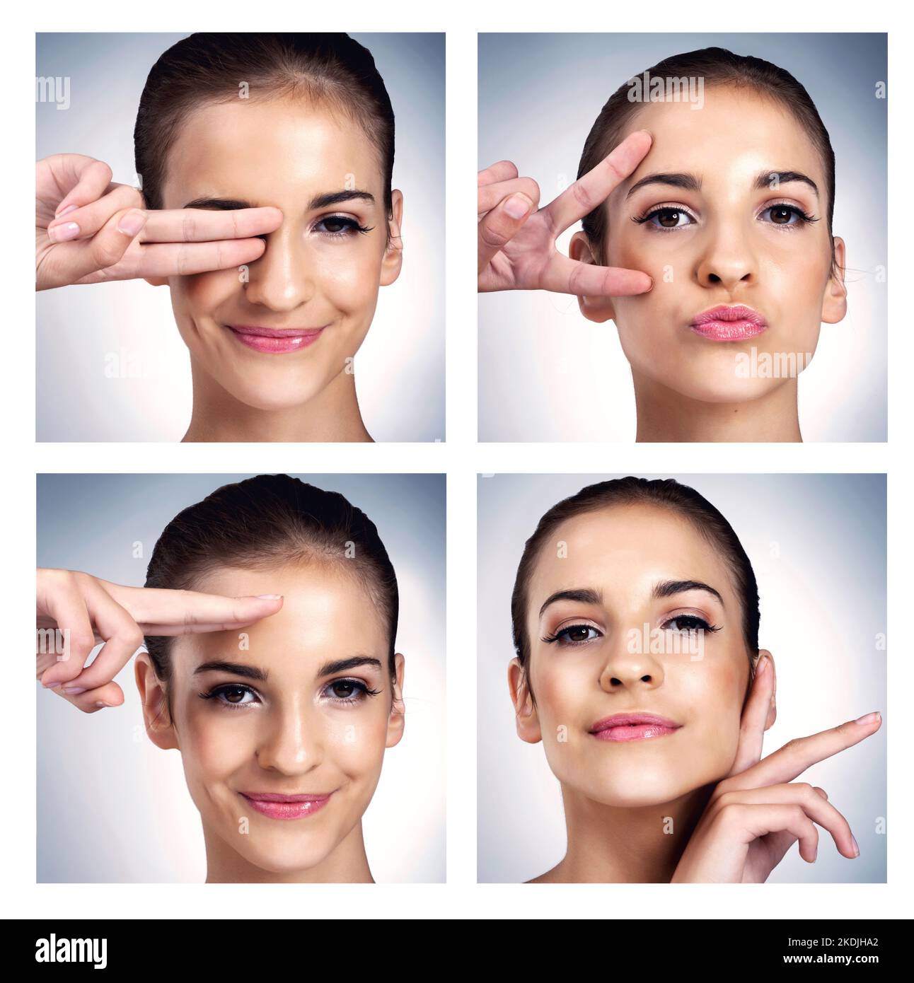 There are many sides to her beauty. Composite shot of a beautiful young ...