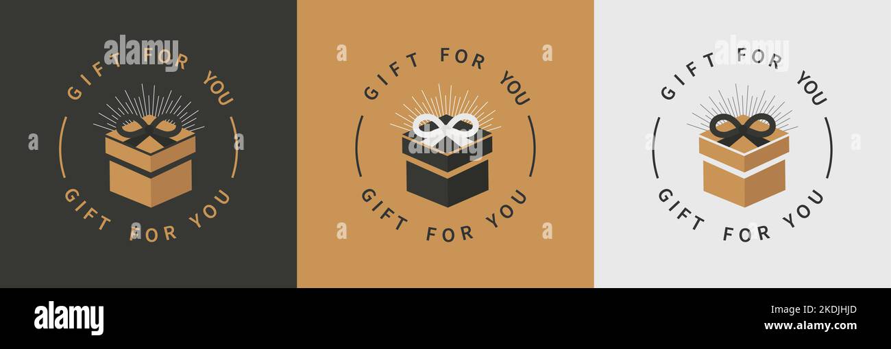 Set of isolated gift box icons with text Stock Vector Image & Art - Alamy