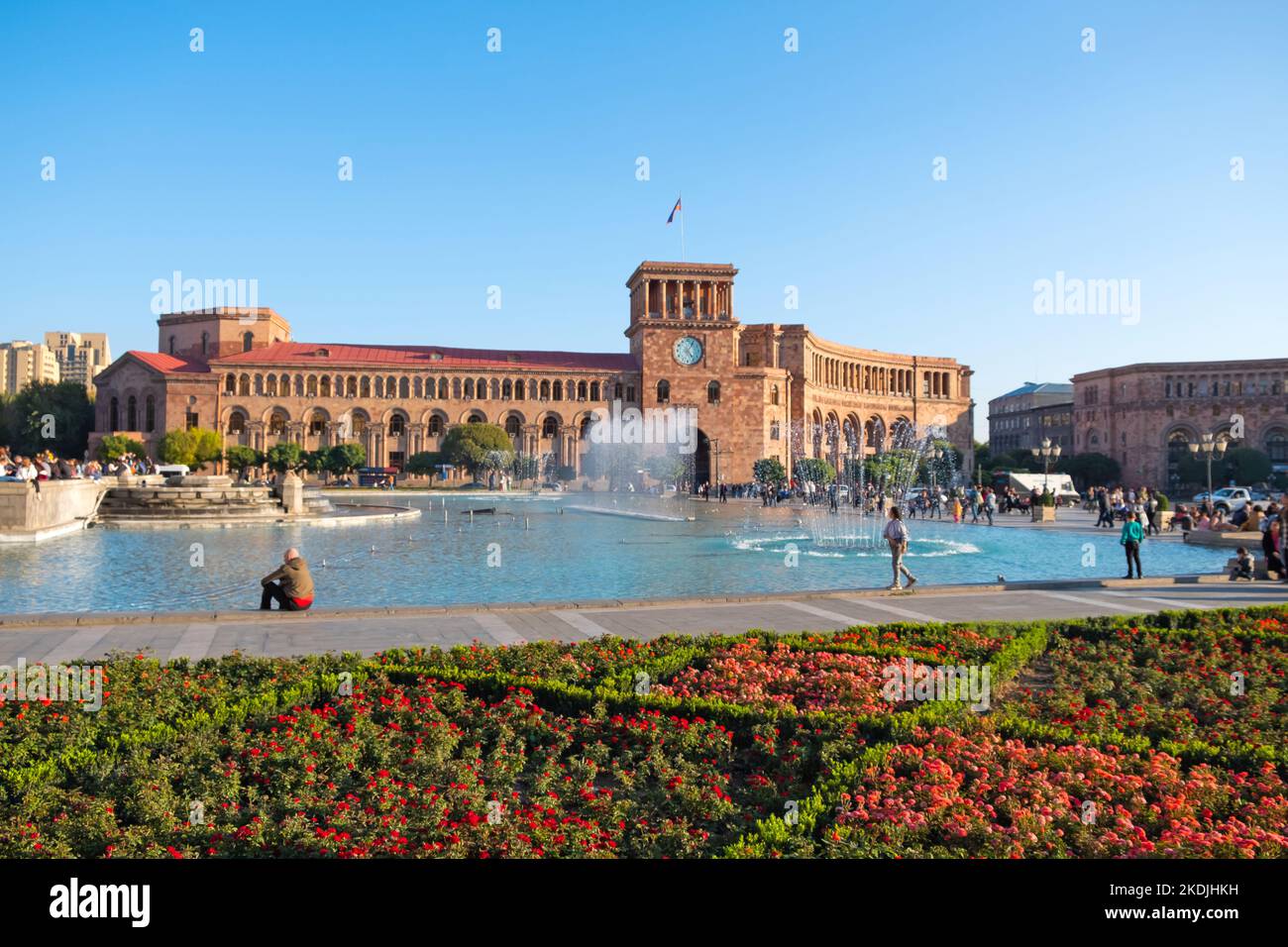 Yerevan, Armenia, October 23rd, 2022. Beautiful sunset light on ...