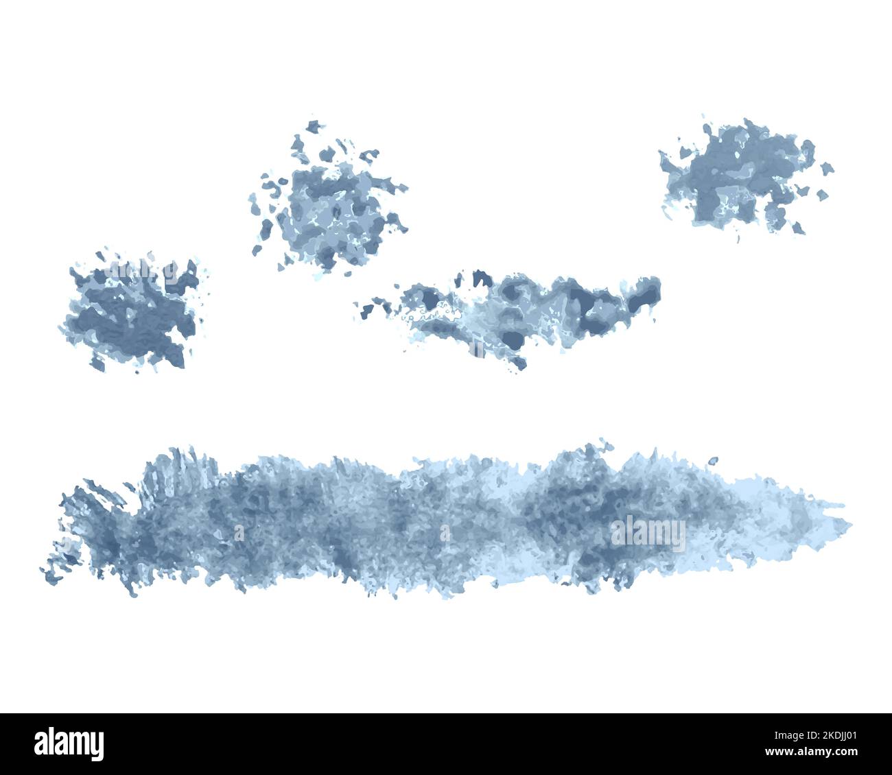 Watercolor brush set, blot streak splatter drops set for design. Vector ...