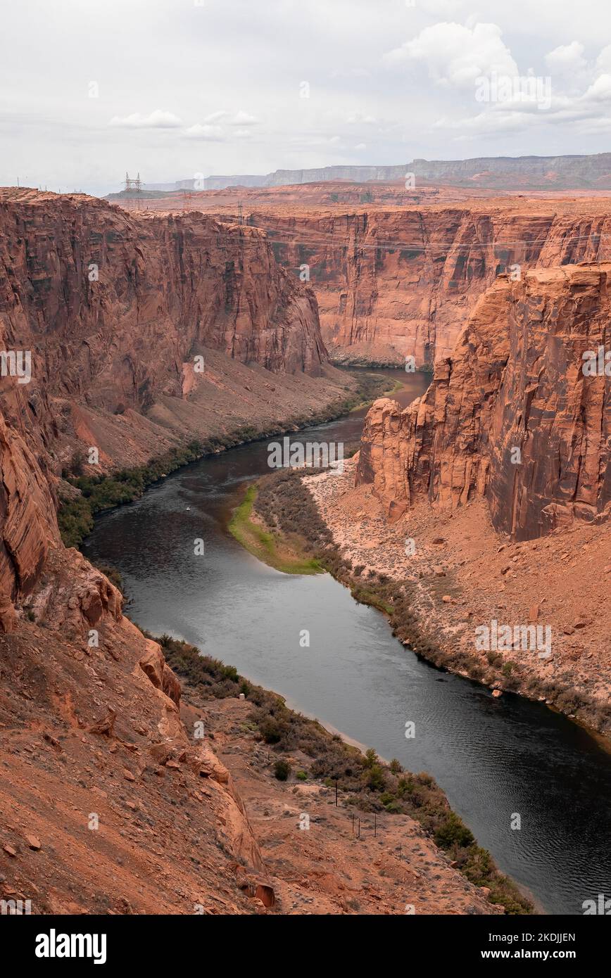 Aerial View Of Colorado River Flowing Amidst Canyons Stock Photo - Alamy