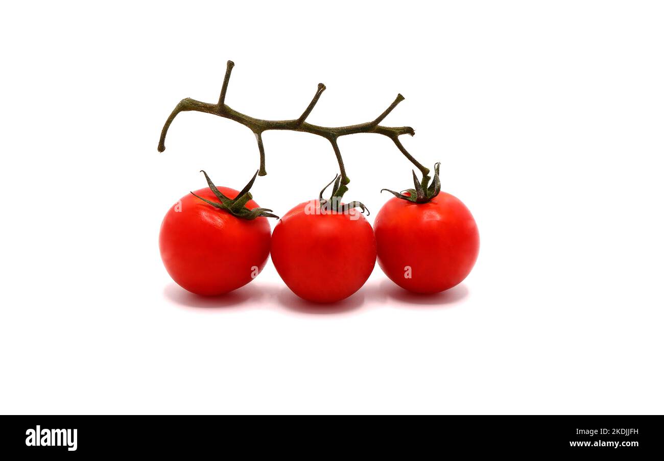 Three ripe red tomatoes on a light background. Natural product Stock ...