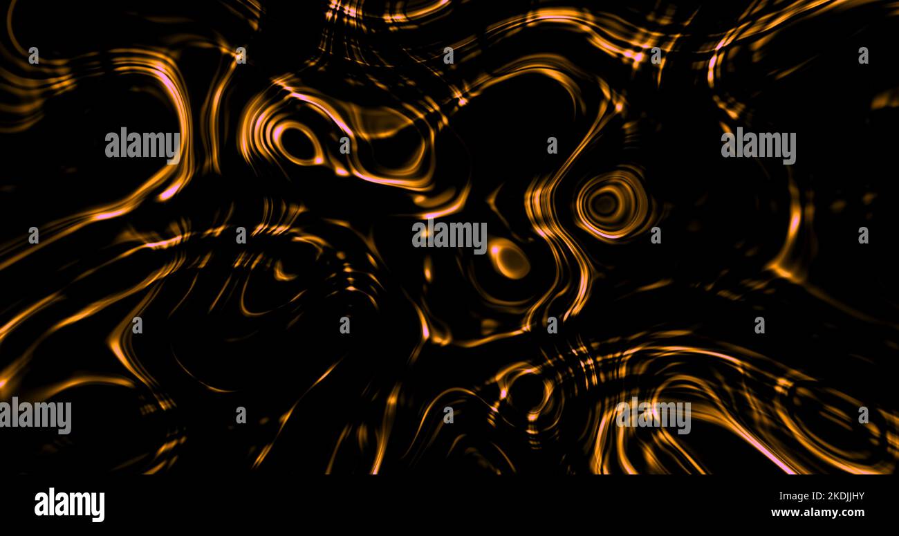 Moving colorful liquid abstract background. Golden wavy iridescent ...