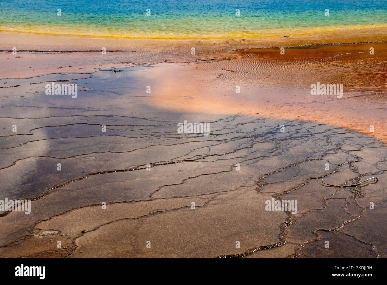 Geothermal landscape at famous Grand Prismatic Spring at Yellowstone ...