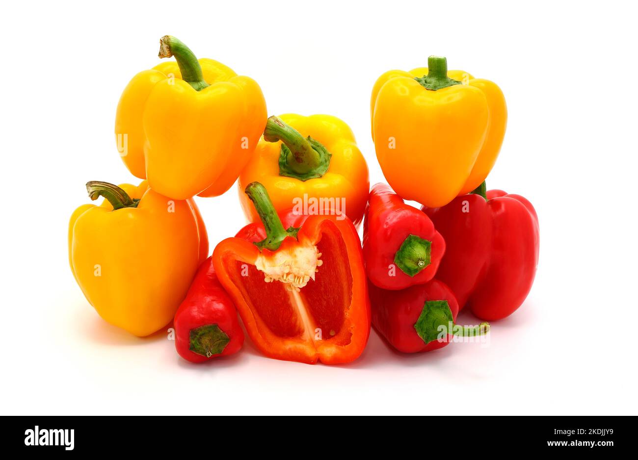 Composition of several types of sweet pepper of different shapes ...