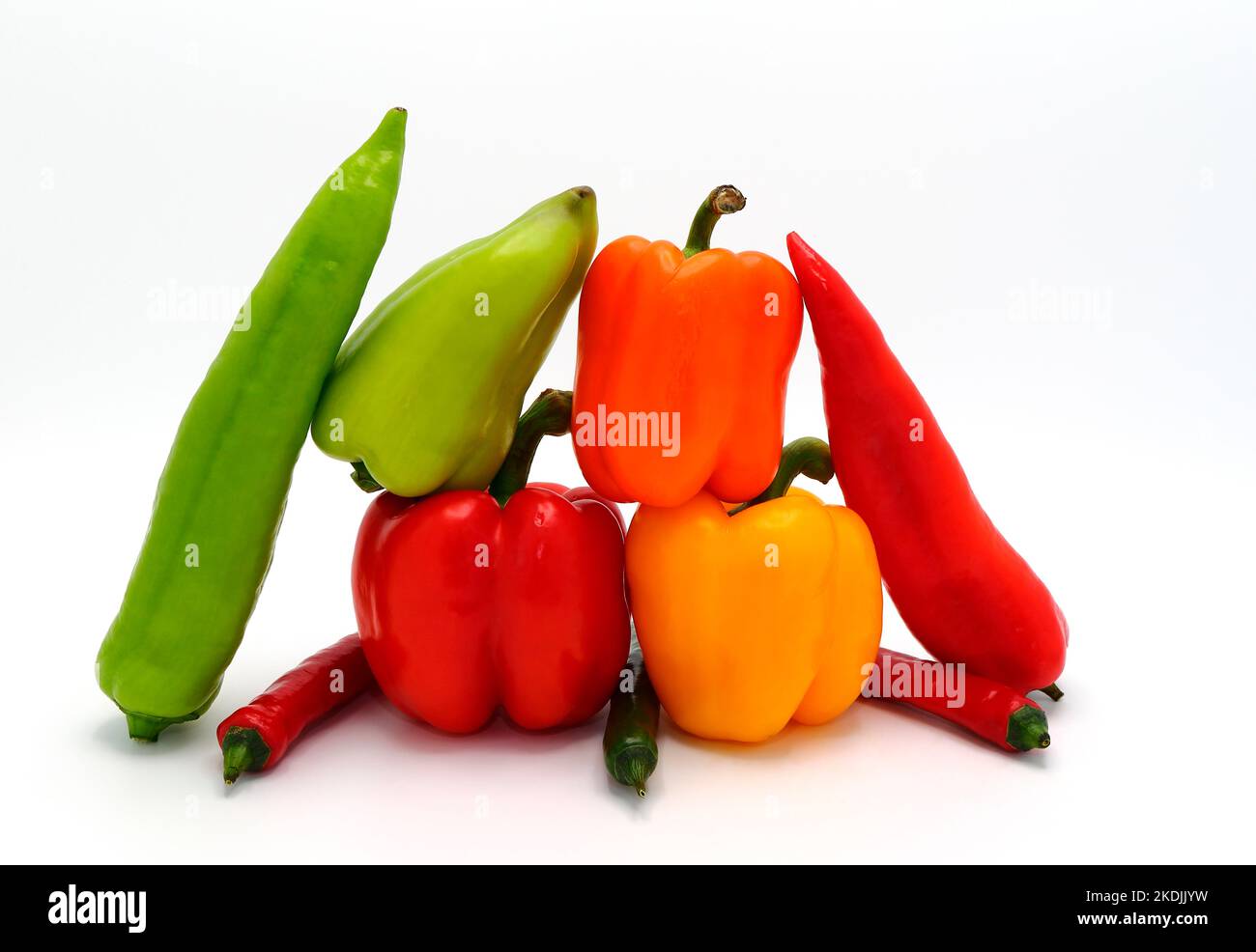 Composition of several types of sweet pepper of different shapes ...