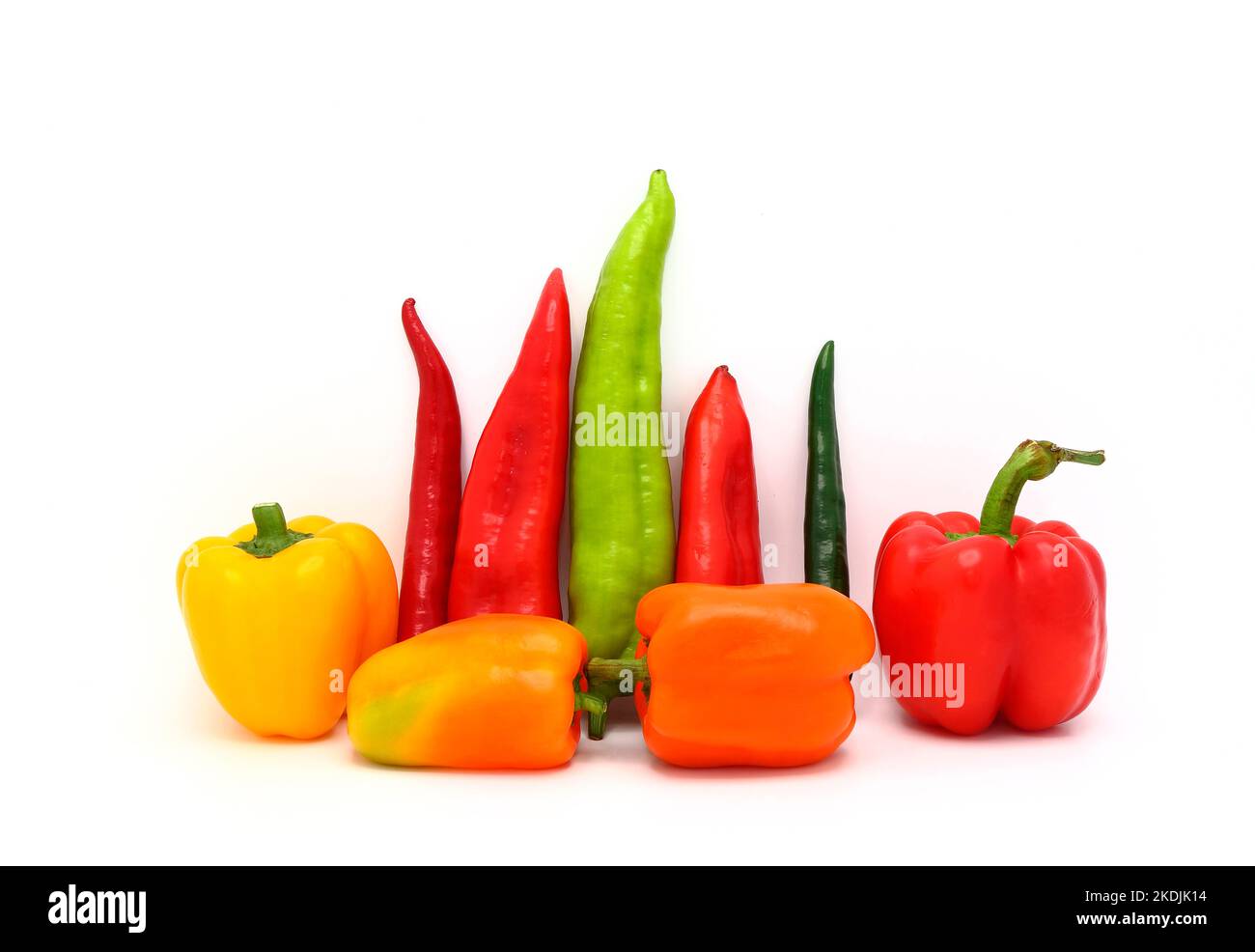 Composition of several types of sweet pepper of different shapes ...