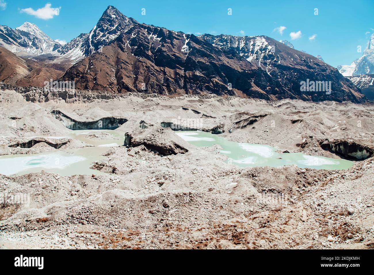 Epic Khumbu Glacier on the way to Everest Base Camp in Himalaya ...