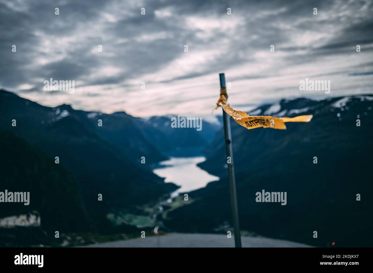 View from the top Loen Skylift in Norway. In the distance is a Glacier ...