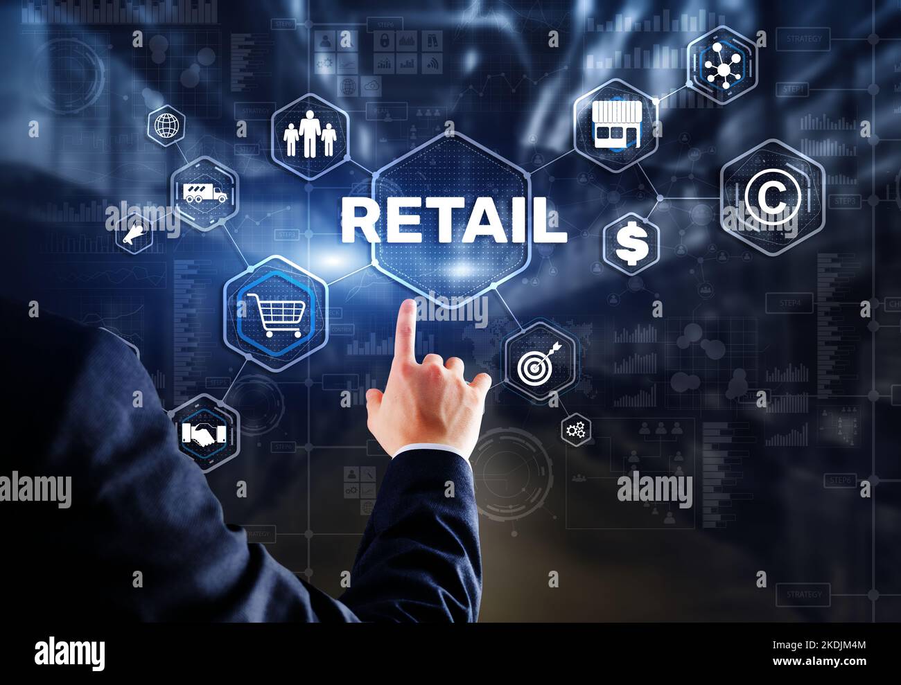 Retail concept marketing channels E-commerce Shopping automation on ...