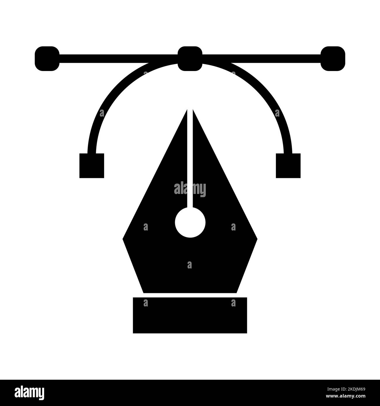 Curvature tool glyph icon. Symbol for website design, logo, app, UI ...