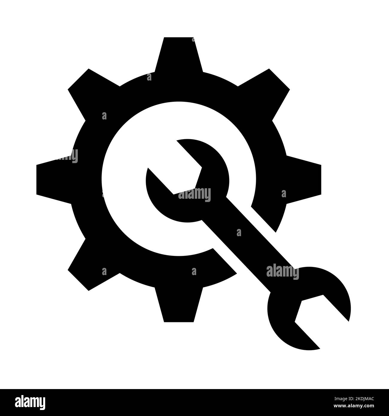 Service icon. Wrench and gear icon. Vector illustration isolated on ...