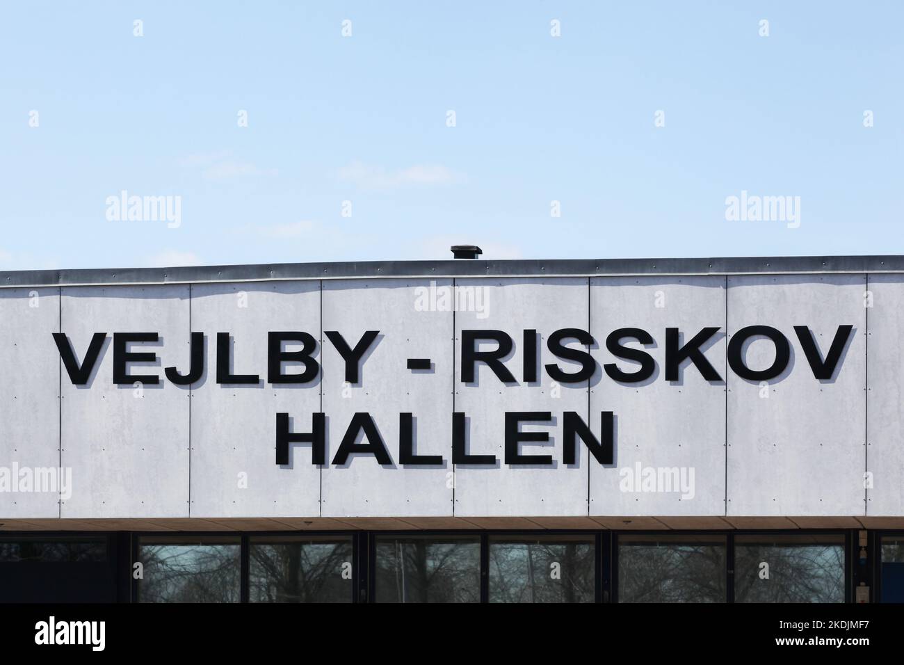 Aarhus, Denmark - April 16, 2022: Vejlby-Risskov Hallen is an indoor ...