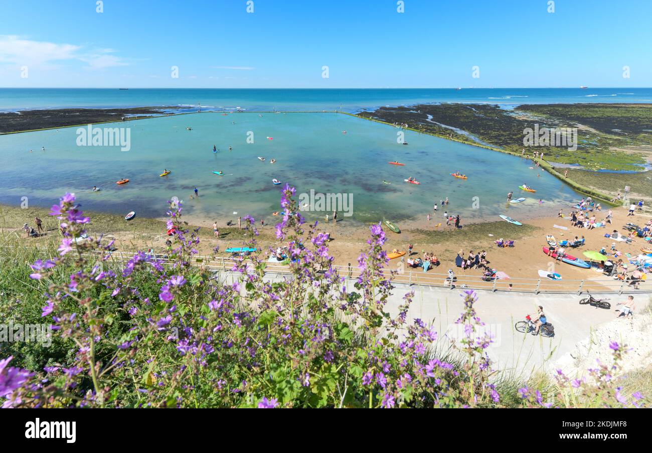 Walpole Bay Tidal Pool in summer, Margate, Kent, England, UK Stock ...