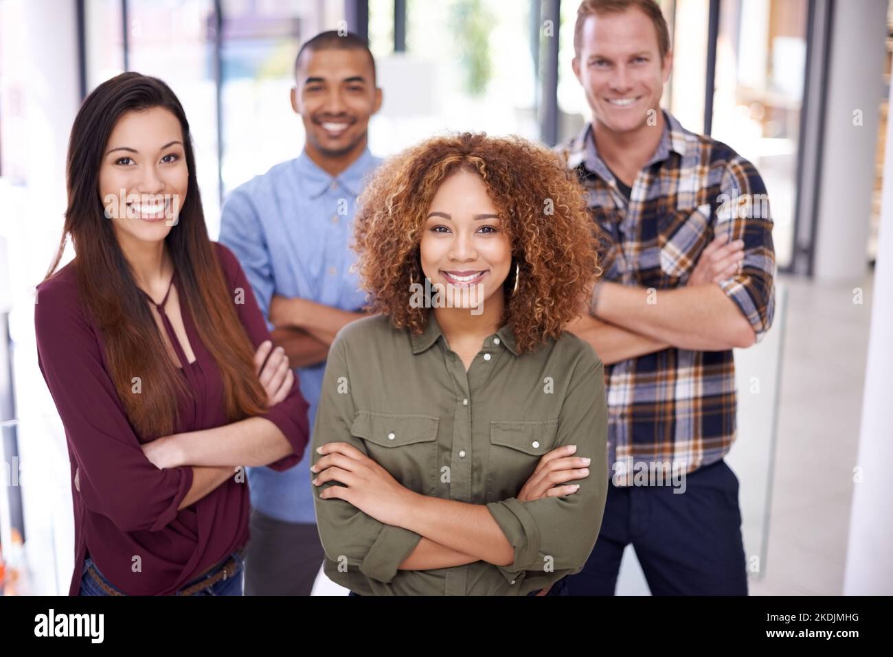 Our passion places us at the forefront of success. Portrait of a team ...