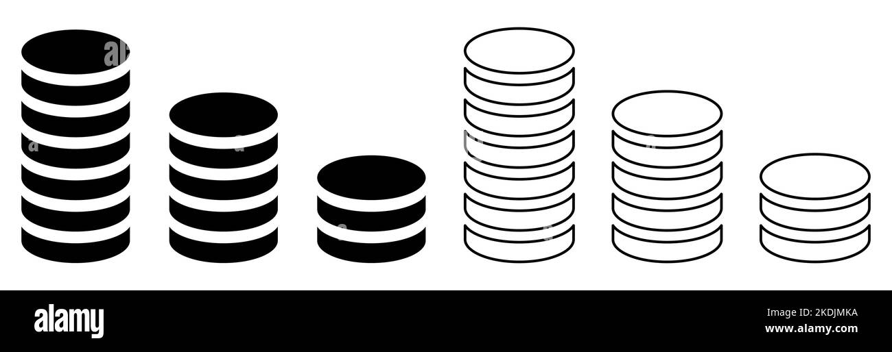 Stack of coins set. Symbol for your website design, logo, app, UI ...