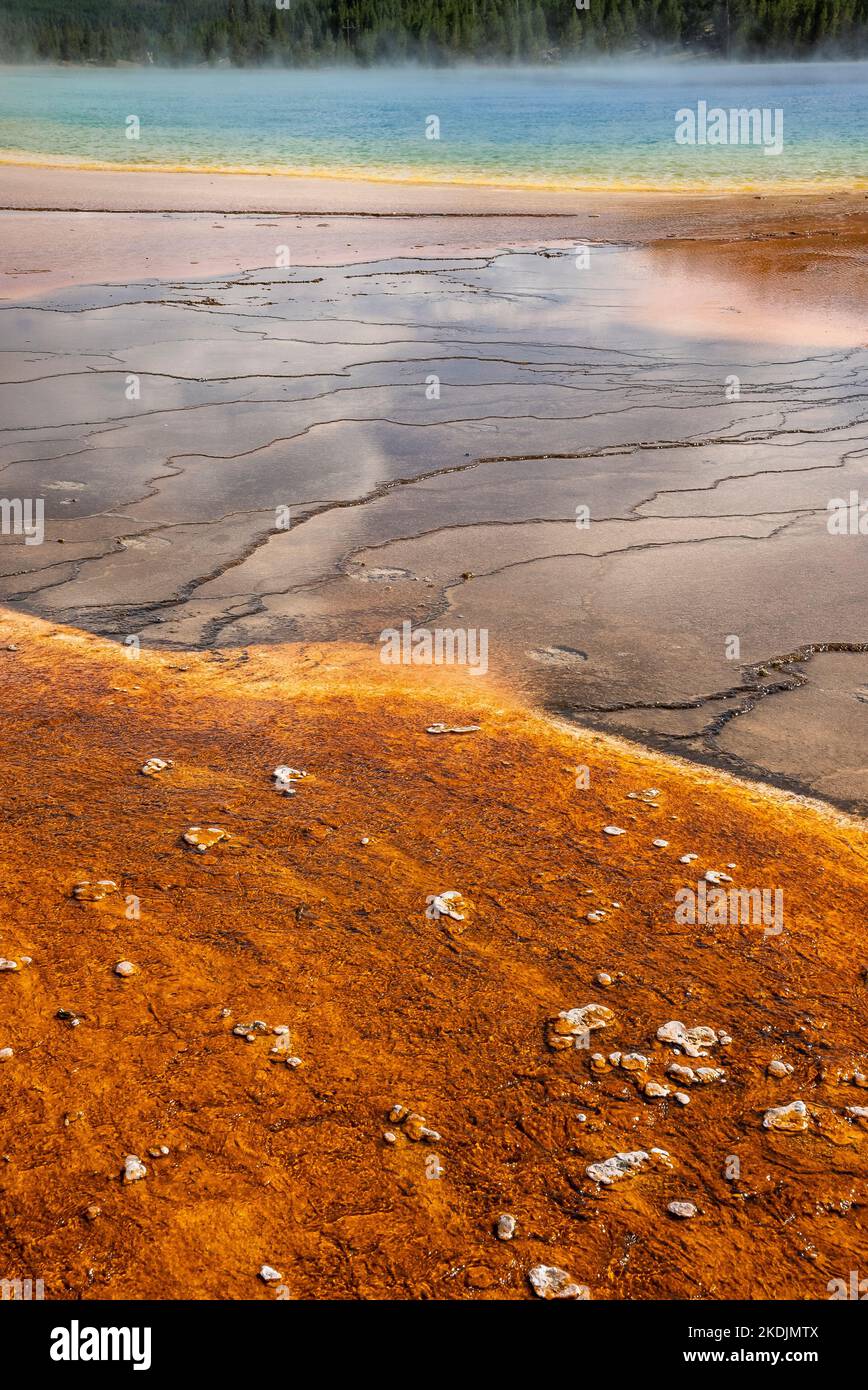 Scenic geothermal landscape of Grand Prismatic Spring at Yellowstone park Stock Photo - Alamy