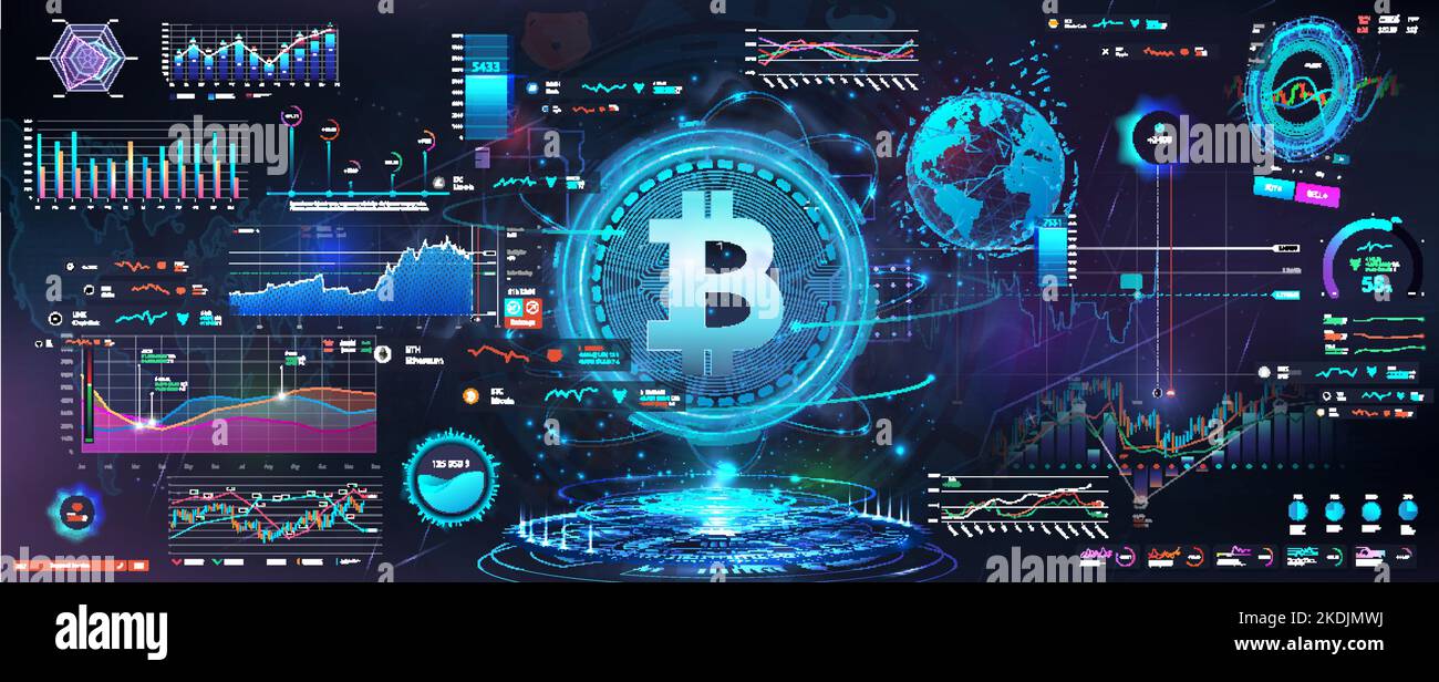 Tools Trading Platform Ui Ux Kit In Hud Style Futuristic User Interface Stock Vector Image