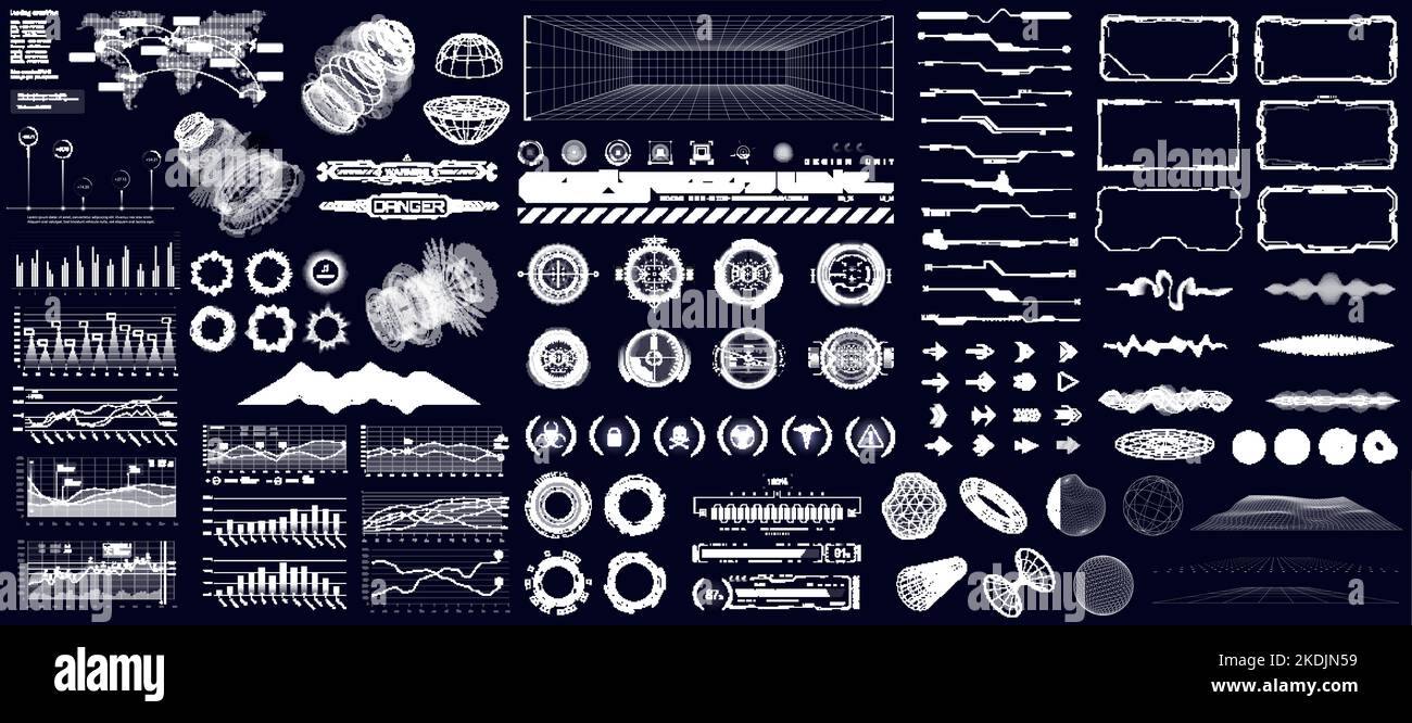 Digital Hud Collection For Ui Ux Gui Projects Stock Vector Image And Art Alamy