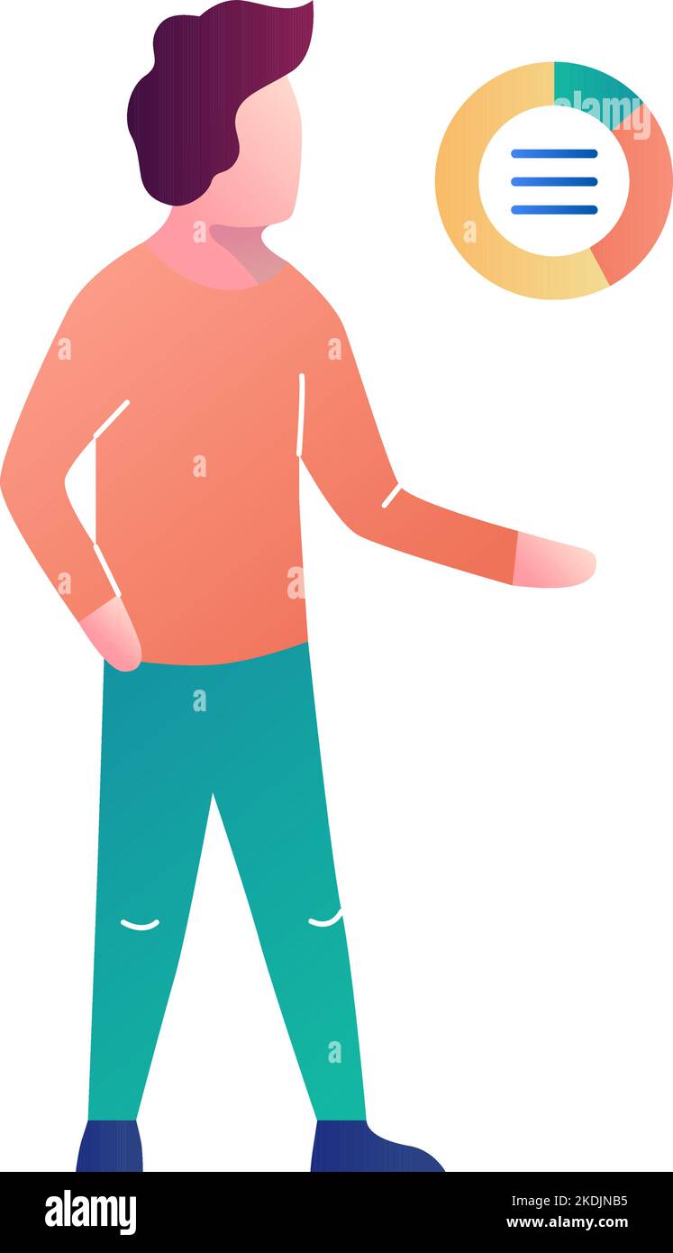 Automated solution icon flat vector man analyst Stock Vector Image ...