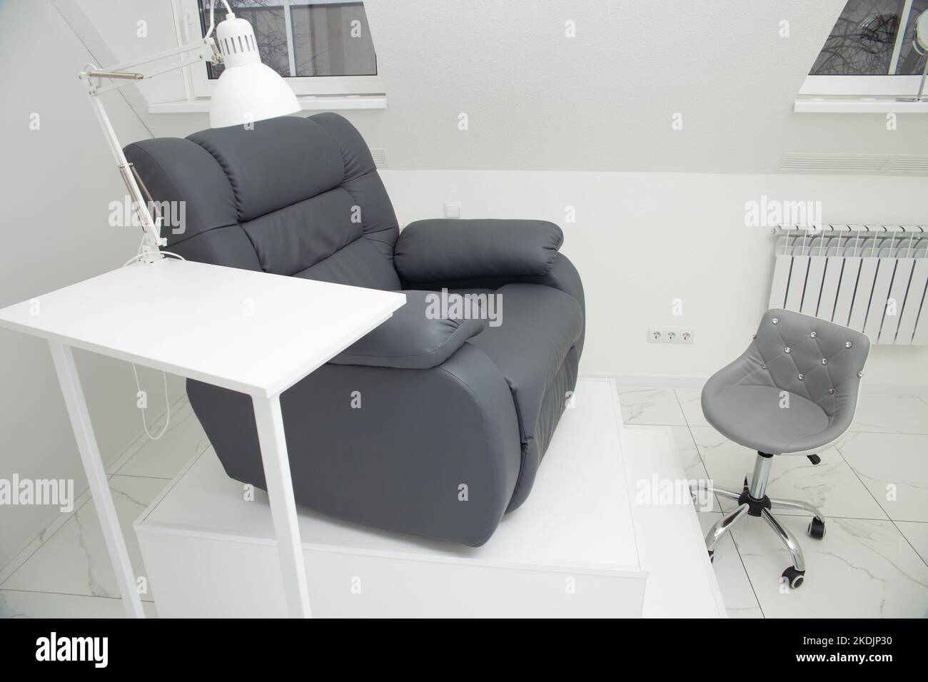 Interior of light modern manicure salon without people. Luxury work ...