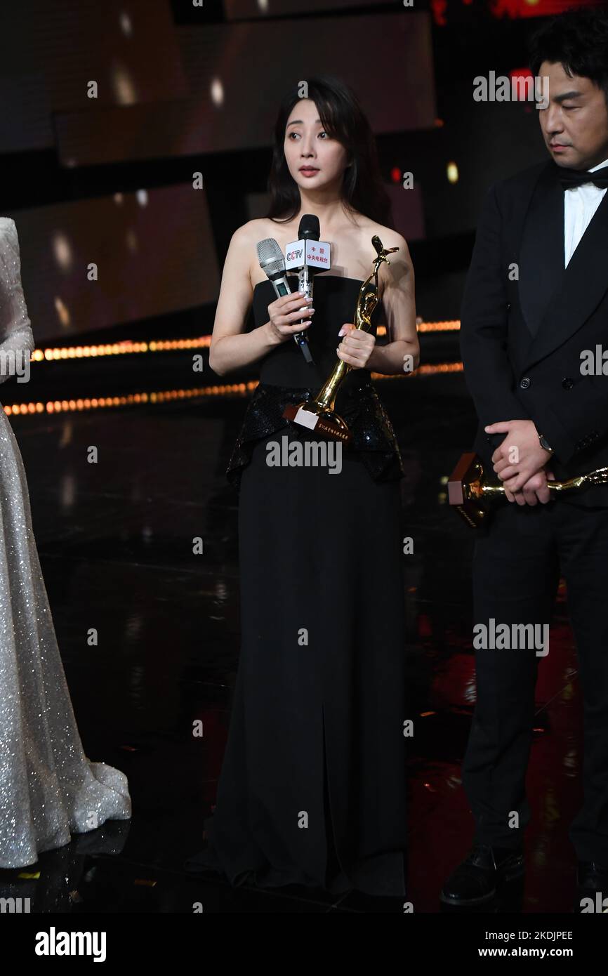 Chinese actress Yin Tao wins the 31st China TV Golden Eagle Award for ...