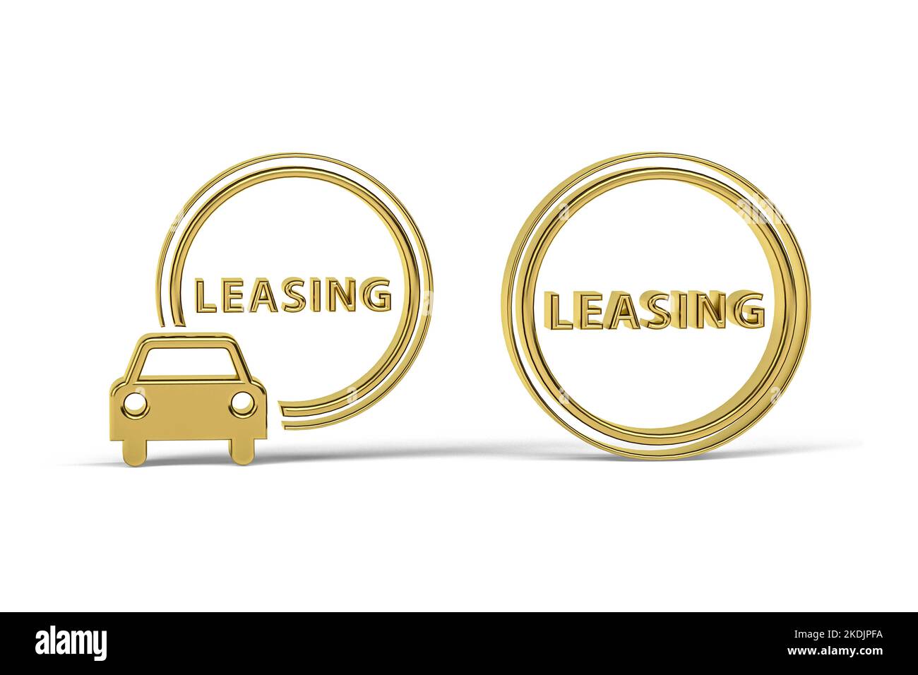 Golden 3d lease icon isolated on white background - 3d render Stock ...