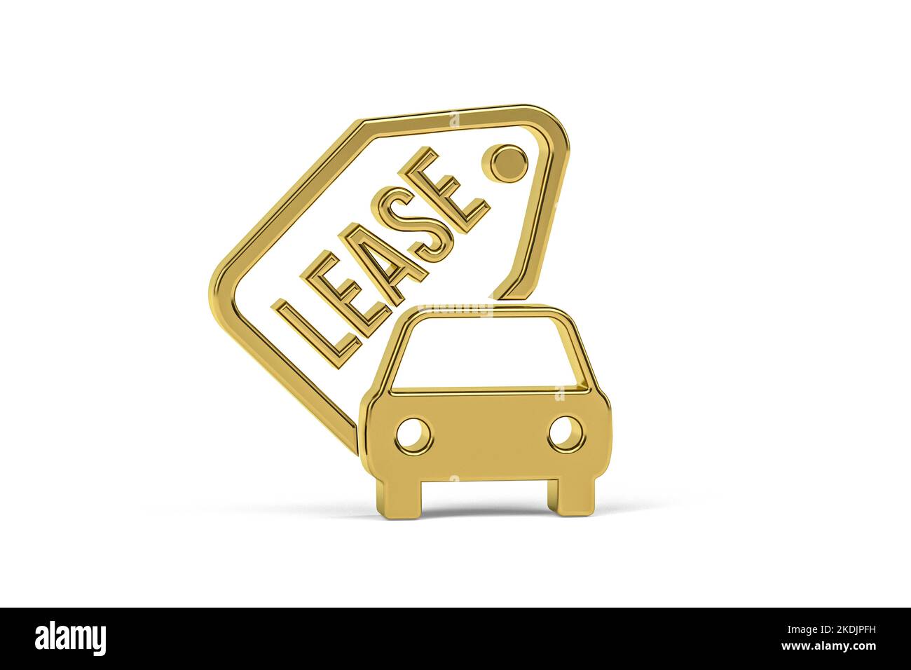 Golden 3d lease icon isolated on white background - 3d render Stock ...